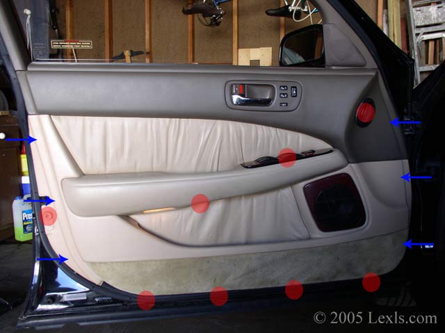 Remove the Front Inner Door Panel for Lexus LS400 LS430 LS460 1990-94 Body